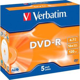 Verbatim&reg; DVD-R, bis 16fach, 4,7 GB/120 min, 5er Jewelcase