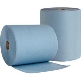 Nordvlies Putzpapier BASIC-LINE, 3-lagig, volumengepr&auml;gt & zwischenblattverleimt, Tuchgr&ouml;&szlig;e ca. 380 x 360 mm, blau, 2 Rollen mit jeweils 500 T&uuml;chern