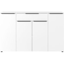 Sideboard Porto, mit 1 Schublade und 4 Türen, B 1610 x T 400 x H 1010 mm, weiß