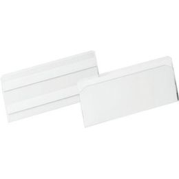 Etikettentasche Durable Hard Cover, B 150 x H 67 mm, selbstklebend, mit Permanent-Klebestreifen, r&uuml;ckstandsfrei abl&ouml;sbar, PET Hartfolie, transparent
