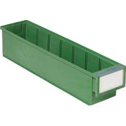 Schubladenbox treston BiOX 4010, 1,9 l, temperatur- & chemiebest&auml;ndig, Etikett & Schutzschild, B 92 x T 400 x H 82 mm, Biokunststoff, gr&uuml;n