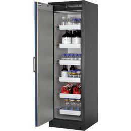 Sicherheitsschrank Typ 90 ASECOS Q-CLASSIC-90, B 600 mm, T&uuml;r links, 6 Ausz&uuml;ge, enzianblau