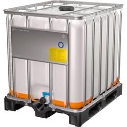IBC Container, 1000 Liter, EX-Schutz, Chemikalien- und UV-best&auml;ndig, Kunststoffpalette, B 1200 x T 1000 x H 1163 mm, natur