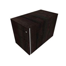 Rollcontainer SOLUS PLAY, 1 Utensilienauszug, 1 Schub, 1 HR-Auszug, grifflos, Mooreiche