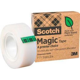 Klebeband Scotch&reg; Magic&trade;, universell, von Hand einrei&szlig;bar, mit Scotch&reg; Tischabrollern kompatibel, 66 % pflanzlicher Klebstoff, L 30 m x B 19 mm, 1 Rolle