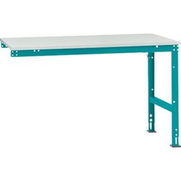Manuflex Ansatztisch UNIVERSAL Standard, Tischplatte Melamin, 1500x1000, wasserblau