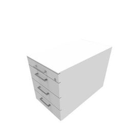 Rollcontainer SOLUS PLAY, 1 + 3 Sch&uuml;be, mit Griff, B 430 x T 777 x H 562 mm, wei&szlig;