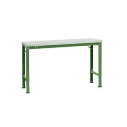 Manuflex Grundtisch UNIVERSAL Spezial, 1500 x 800 mm, Kunststoff lichtgrau, resedegr&uuml;n