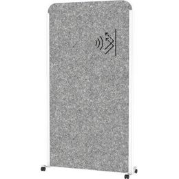 Mobiles Maul Stellwandsystem Maulcocoon Akustik, B 1000 x H 1800 mm, dunkelgraue Oberfl&auml;che, wei&szlig;