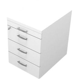 Rollcontainer X-TIME WORK, Utensilienauszug & 3 Sch&uuml;be, 420 x 560 x 580 mm, wei&szlig;