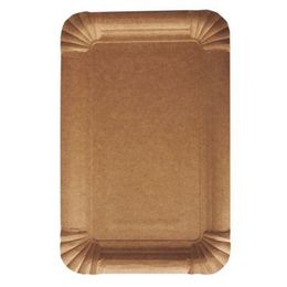 Pappteller Papstar Pure, Einweg, eckig, 130 x 200 mm, lebensmittelecht, FSC&reg;-zertifiziert & kompostierbar, braun, 4 x 250 St&uuml;ck