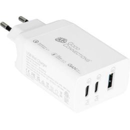 USB-Schnellladeger&auml;t Good Connections, mit GaN-Technologie, 3er-Port mit 2 x USB-C + 1 x USB-A, Leistung 65 W, wei&szlig;