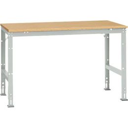 Manuflex Arbeitstisch UNIVERSAL Standard, 1500 x 1000 mm, Multiplex natur, lichtgrau