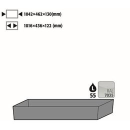 Bodenauffangwanne STAWA-R f&uuml;r ASECOS Sicherheitsschr&auml;nke der Q30, Q90 und S90 Serie, Stahlblech, lichtgrau, B 1042 x T 507 x H 131 mm, 55 l