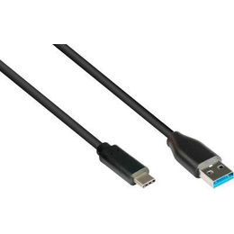 Anschlusskabel USB 3.2 Gen.2 (10GBit/s / 3A), Stecker A an USB-C&trade; Stecker, CU, schwarz, 1m, Good Connections&reg;