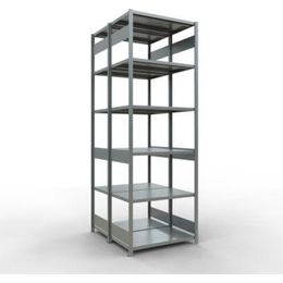SCHULTE LAGERTECHNIK - Doppel-Grundregal Stecksystem MULTIPlus250 - 3000x1000x(2x600) mm, 14 B&ouml;den, verzinkt