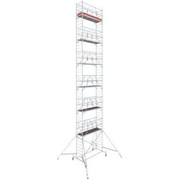 Alu-Fahrger&uuml;st Krause Serie 10, 200 kg/m&sup2;, h&ouml;henverstellbare Rollen, L 2500 x B 750 x H 14400 mm