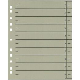 Sch&auml;fer Shop Sch&auml;fer Shop Select Trennbl&auml;tter, mit Taben, DIN A4- Format, Linienaufdruck, Universallochung, 100 St&uuml;ck, grau