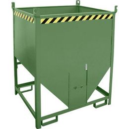Bauer Silobeh&auml;lter SGS 100, mit Schieberverschluss, L 1000 x B 1200 x H 1495 mm, 1 m&sup3;, bis 1500 kg, Stahl, Resedagr&uuml;n