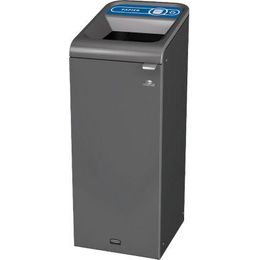 Recyclingstation Rubbermaid Configure, f&uuml;r Papier, 57 l, Magnetverbindung, B 495 x T 367 x H 975 mm, blau