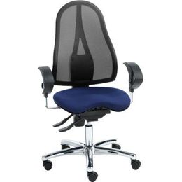 Topstar B&uuml;rostuhl SITNESS 15, Permanentkontakt, mit Armlehnen, Netzr&uuml;cken, Fitness-Orthositz, schwarz/blau
