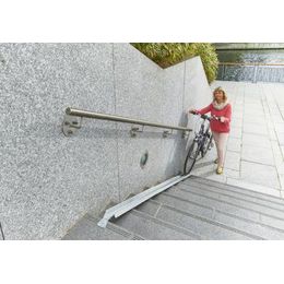 Mottez Erweiterungselement f&uuml;r Treppen-Fahrradrampe, L 1130 x B 125 mm, bis 25 kg, mit Befestigungslasche, Blech verzinkt