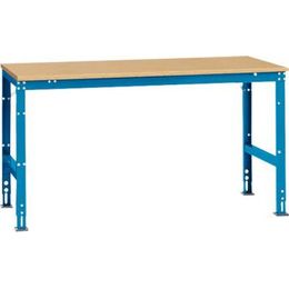 Manuflex Arbeitstisch UNIVERSAL Standard, 1750 x 1000 mm, Multiplex natur, lichtblau