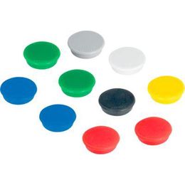 Kraftmagnete Franken, rund, bis 0,8 kg, Speziallackierung, &Oslash; 32 mm, Kunststoff, farbsortiert, 10 St&uuml;ck