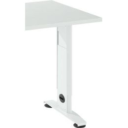 Sch&auml;fer Shop Sch&auml;fer Shop Select Ansatztisch LOGIN,, C-Fu&szlig;, B 1000 x T 600 x H 660-820 mm, lichtgrau/verkehrswei&szlig;