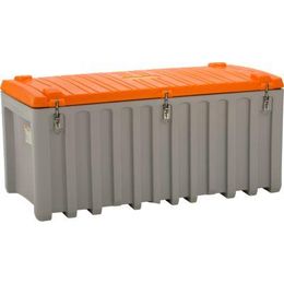 Transport- und Pritschenbox CEMO CEMbox 750, Polyethylen, 750 l, L 1700 x B 840 x H 800 mm, stapelbar, grau/orange