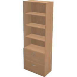 Sch&auml;fer Shop Sch&auml;fer Shop Genius Regal-H&auml;ngeregisterschrank-Kombination TETRIS WALL, B 800 x T 440 x H 2250 mm, Buche-Dekor