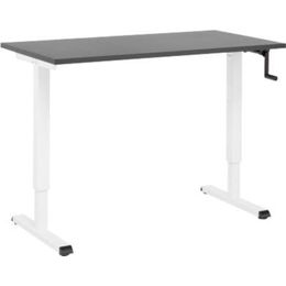 Home-Office-Schreibtisch Multiflex, manuell h&ouml;henverstellbar mit Kurbel, B 1300 x T 650 x H 700-1180 mm, graphit/wei&szlig;