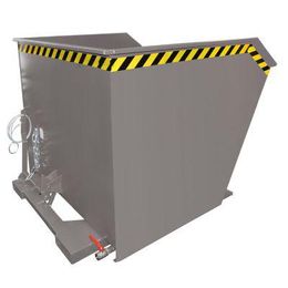 Bauer Kippbeh&auml;lter GU-E 2000, mit Siebblech & Ablasshahn, &ouml;l-/wasserdicht, staplertauglich, B 1680 x T 1640 x H 1090 mm, mausgrau RAL 7005