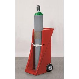 Gasflaschenwagen, Polyethylen, B 495 x T 627 x H 1110 mm, bis 80 kg, 1 Flasche &Oslash; 320 mm, Zurrband zur Flaschensicherung