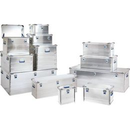 Transportbox ALUTEC INDUSTRY 243, Aluminium, 243 l, L 782 x B 585 x H 619 mm, mit Stapelecken, stabiler Deckel