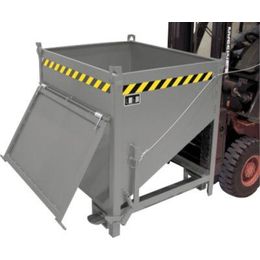 Bauer Silobeh&auml;lter SGK 75, Zugseil-Entleerung, L 1000 x B 1200 x H 1170 mm, 0,75 m&sup3;, bis 1000 kg, Stahl, Mausgrau