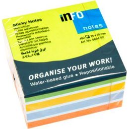 Haftnotizen Brillant, W&uuml;rfel mit 450 Blatt, B 75 x H 75 mm, 5 Farben