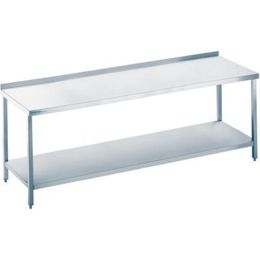 Arbeitstisch aus Edelstahl mit Bodenablage, 850 x 700 x 2000 mm