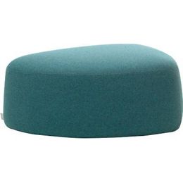 Polsterm&ouml;bel Leyform GOGO Pouf, mittel, oval, B 980 x T 910 x H 390 mm, mit Gleitern, Stoffbezug, petrol