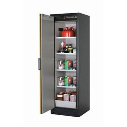 Sicherheitsschrank Typ 90 ASECOS Q-PEGASUS-90, Fl&uuml;gelt&uuml;r mit Schlie&szlig;-Automatik, Anschlag links, Front Sicherheitsgelb, B 599 x T 615 x H 1953 mm
