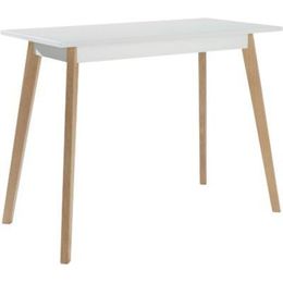 Hochtisch BALWOO, 4-Fu&szlig; Eichenholzgestell, beschichtete Spanplatte, B 1400 x T 700 x H 1050 mm, wei&szlig;