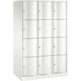 C+P Schlie&szlig;fachschrank Resisto, 3 Abteile, 12 F&auml;cher, B 1148 x T 640 x H 1950 mm, Verkehrswei&szlig;