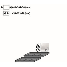 Einlegewanne f&uuml;r ASECOS Sicherheitsschr&auml;nke der UB90 und UB30 Serie, Polyethylen, schwarz, B 440 x T 205 x H 20 mm, 1,5 l