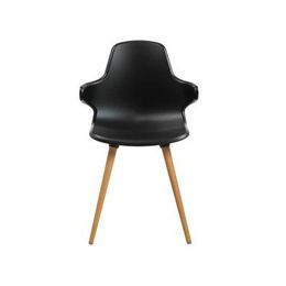 Schalenstuhl Topstar&reg; T 2020, 4-Fu&szlig;, desinfektionsmittelbest&auml;ndig, mit Armlehnen, schwarz/Buche