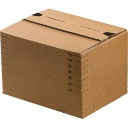 Versandkartons, Automatikboden & wiederverschlie&szlig;barer Klappdeckel, bis 20 kg, Innenma&szlig;e L 175 x B 105 x H 75 mm, Wellpappe, braun, 50 St&uuml;ck
