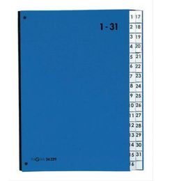 PAGNA Pultordner Color 1 - 31, auch f&uuml;r &Uuml;berformate, numerisch, Polypropylen, blau
