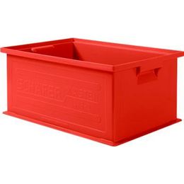 Sch&auml;fer Shop Stapelkasten SSI Sch&auml;fer 14/6-2, Volumen 21 l, bis 30 kg, mit Griffmulde, L 465 x B 314 x H 198 mm, Polypropylen, rot