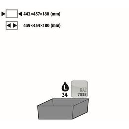 Bodenauffangwanne Stawa-R f&uuml;r ASECOS Sicherheitsschr&auml;nke der Q30, Q90, S90 und K90 Serie, Stahlblech, lichtgrau, B 442 x T 507 x H 171 mm, 33 l