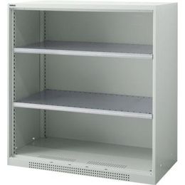 Sch&auml;fer Shop Sch&auml;fer Shop Genius Regalschrank FS, 3 OH, 2 h&ouml;henverstellbare Fachb&ouml;den, bis 450 kg, B 1055 x T 620 x H 1105 mm, Stahl, lichtgrau RAL 7035