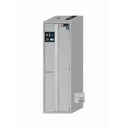 Sicherheitsschrank Typ 90 ASECOS S-PHOENIX-90, Faltt&uuml;r mit T&uuml;rfeststellanlage, Anschlag rechts, Front Lichtgrau, B 596 x T 749 x H 1968 mm